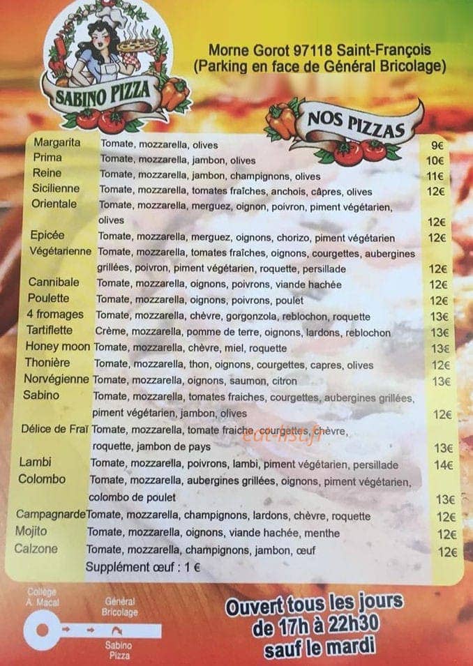 Sabino Pizza à Saint Francois - menu et photos