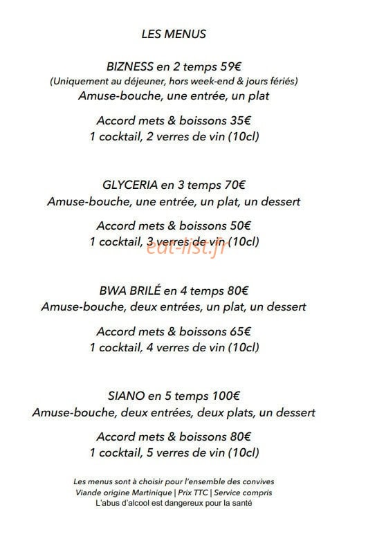 L'entrepot à Fort de France - menu et photos