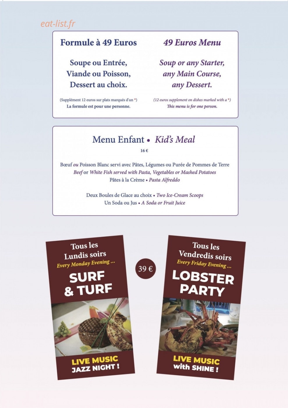 L'Astrolabe à Le Marigot - menu et photos