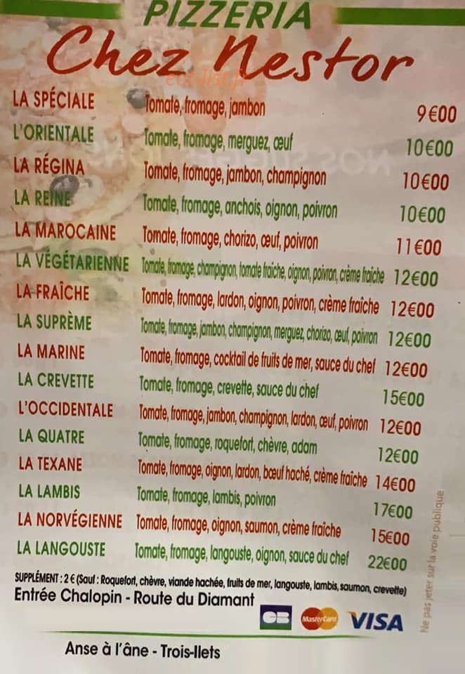 Chez Nestor à Les Trois Ilets - menu et photos