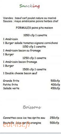 Al Dente à Noumea - menu et photos