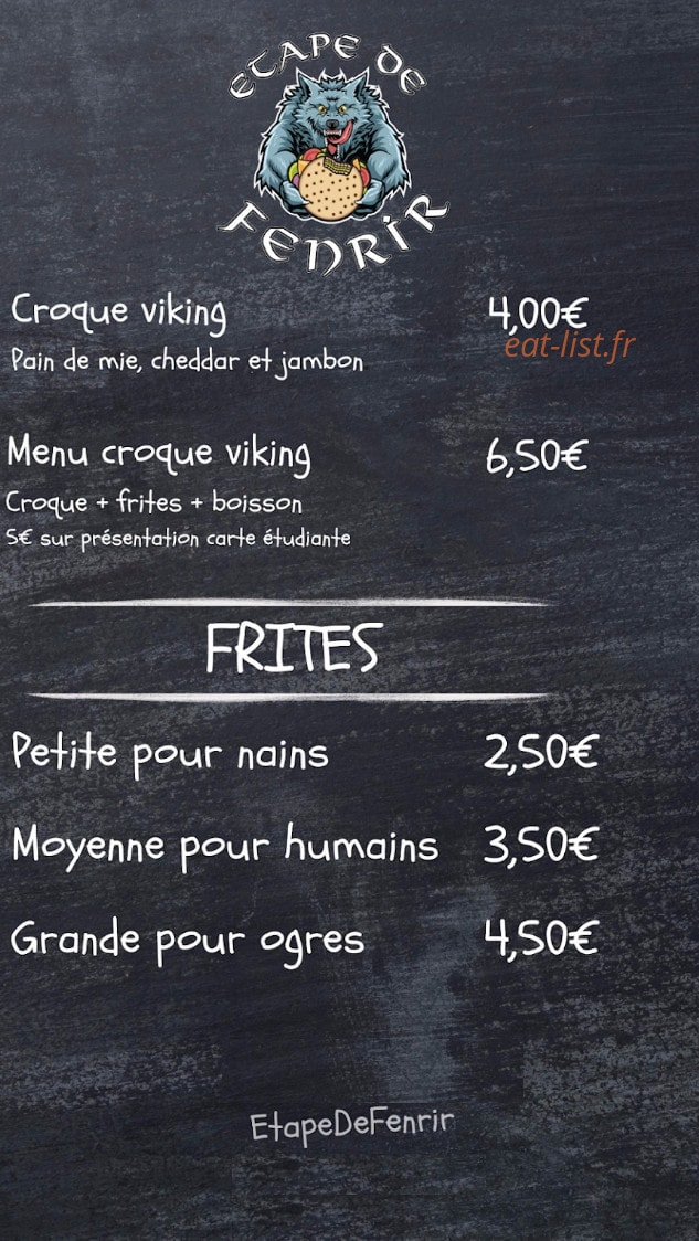 Etape de Fenrir à Luynes - menu et photos