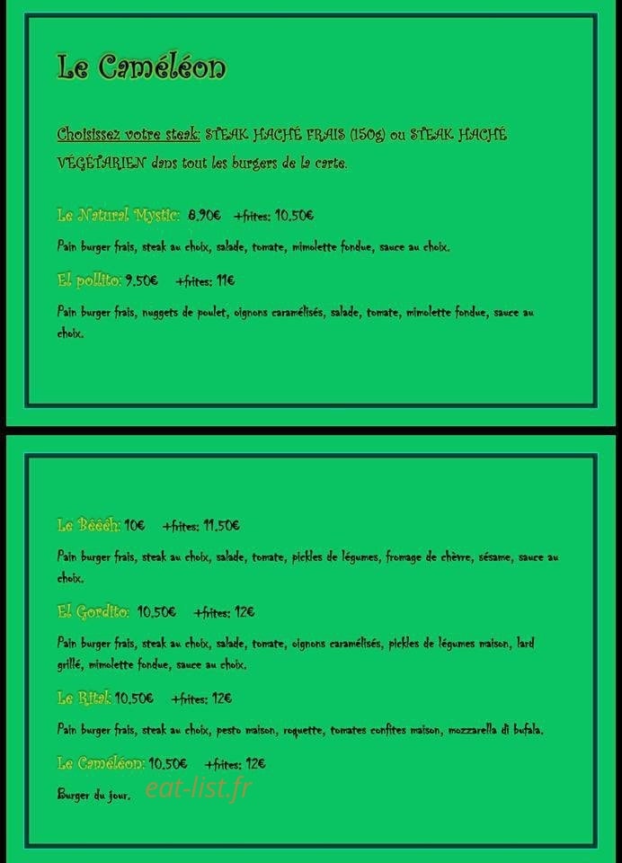 Le Caméléon - Food Truck à Lehon, Quevert, Plouer Sur Rance - menu et ...