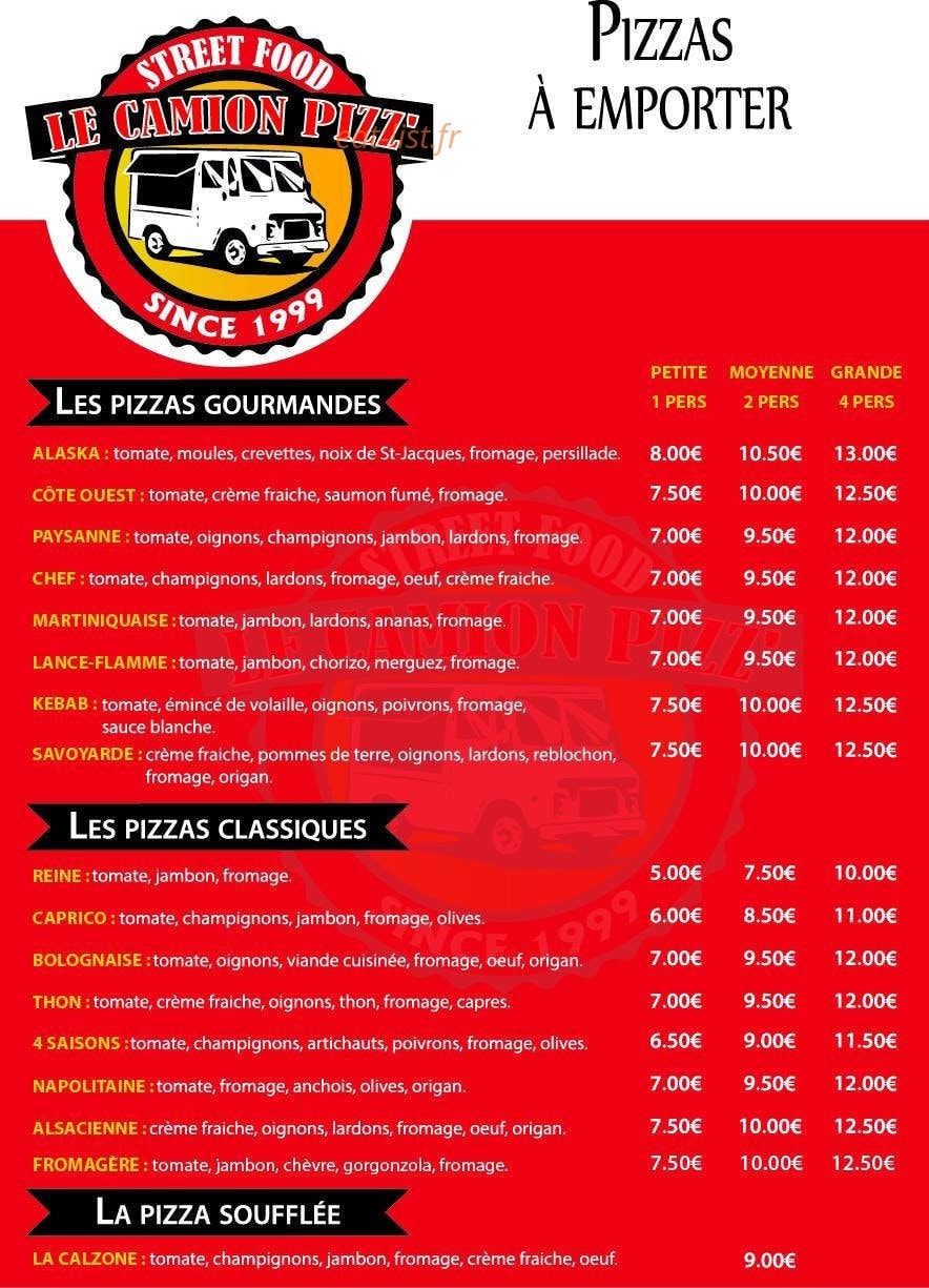 Le Camion Pizz' - Food Truck à Mont Dol, Evran, Le Tronchet - menu et ...