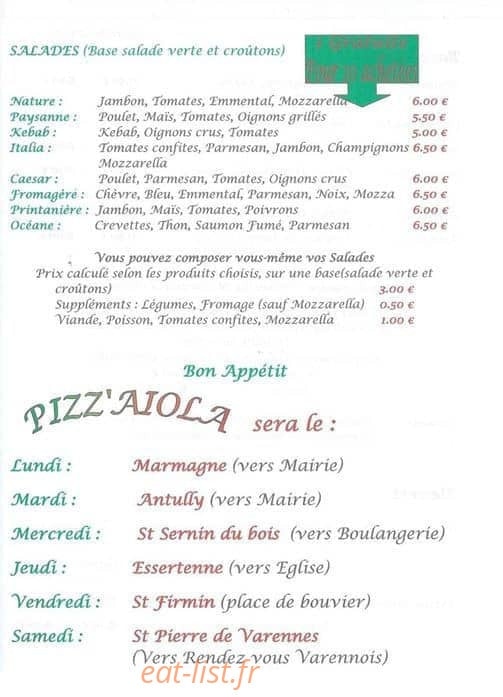 Pizz'aiola - Food Truck à Antully, Marmagne, Saint Pierre De Varennes ...